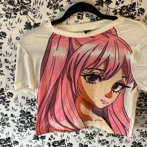 SHEIN | Tops | Anime Girl Crop Tee Bundle 2 For 30 | Poshmark